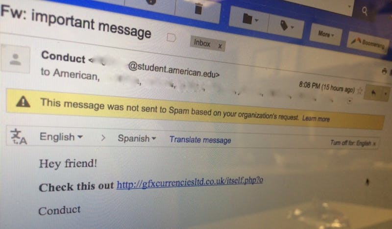 Spam emails flood inboxes of University community - The Eagle