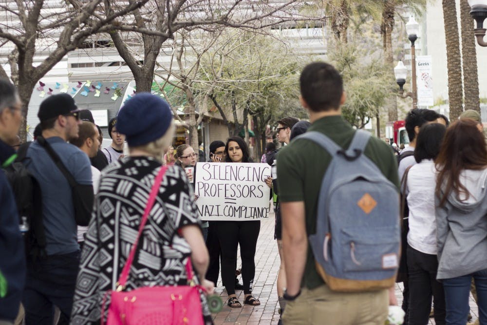 Tempe community members, National Youth Front protest on Tempe campus ...