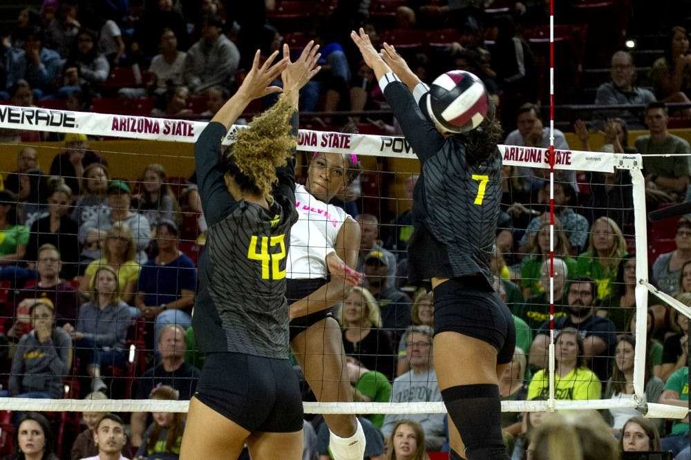 ASU volleyball downs Oregon for second straight comeback victory - The ...