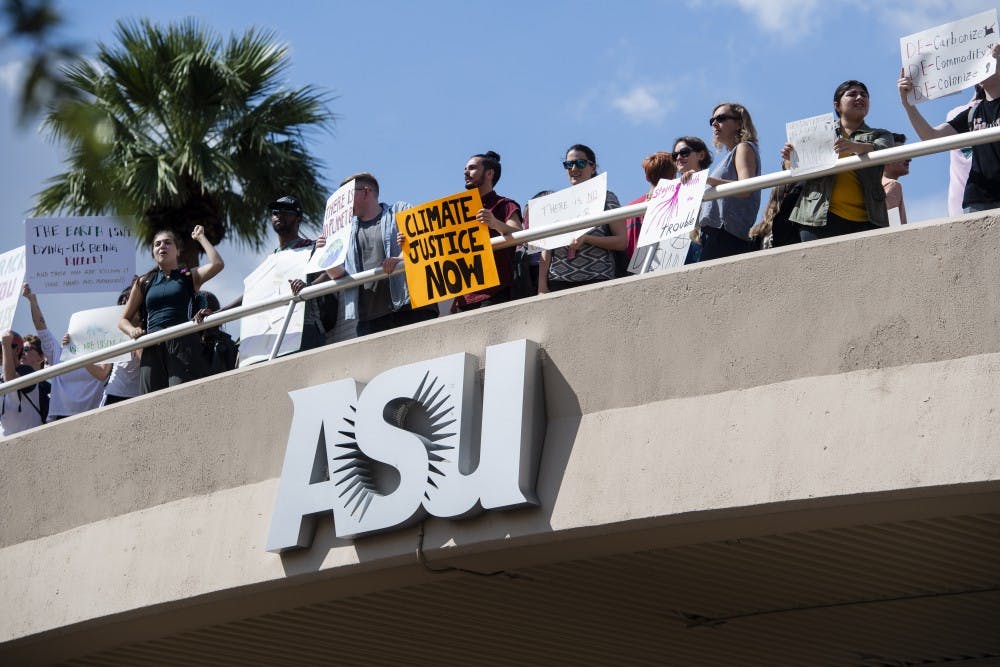 ASU students protest climate change on Tempe campus - The Arizona State ...