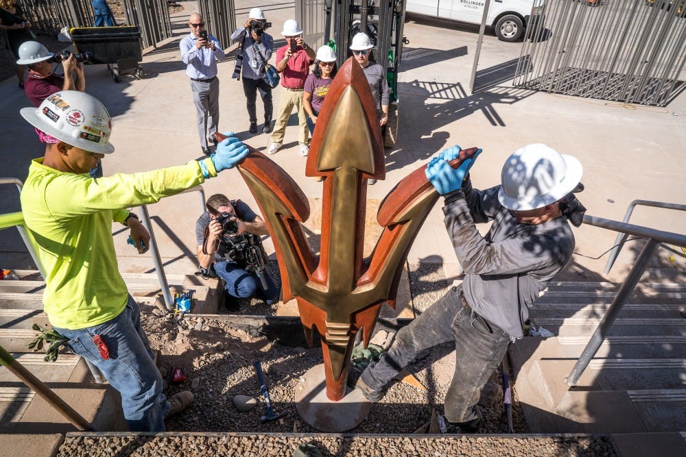 New pitchfork statue encompasses the spirit of ASU - The Arizona State ...