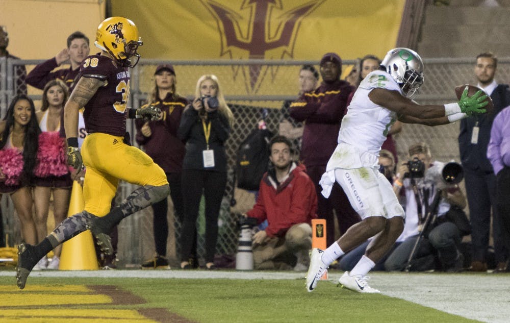 Football Oregon Bralon Addison touchdown out of bounds 2 - The Arizona ...