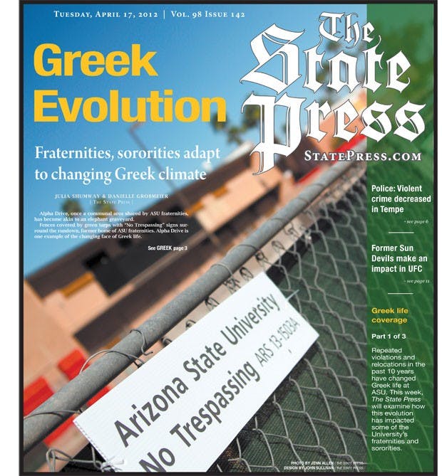 Today's front page - The Arizona State Press