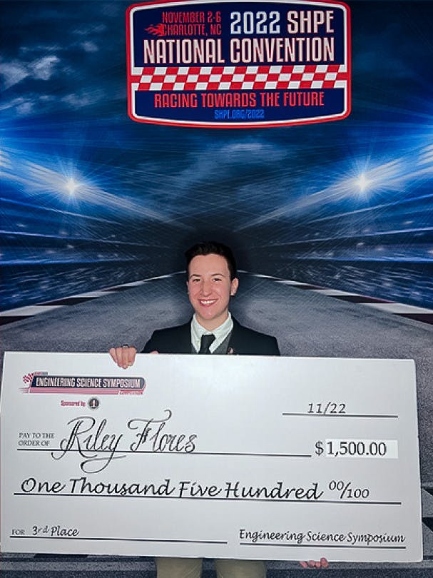 Riley Flores ’22.5 wins best research presentation award at SHPE national convention - The Brown ...