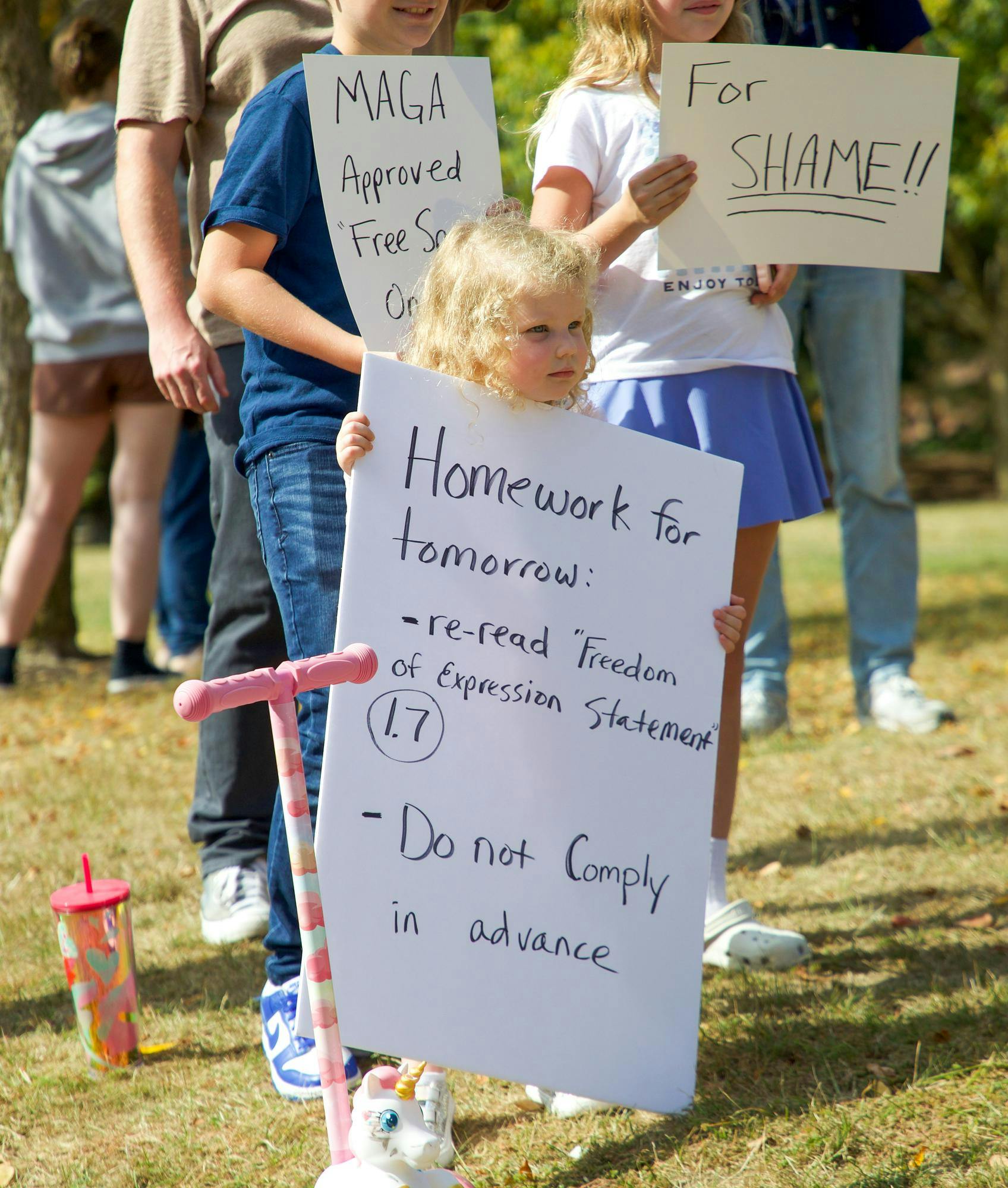 Students, community members protest university's free speech stance ...