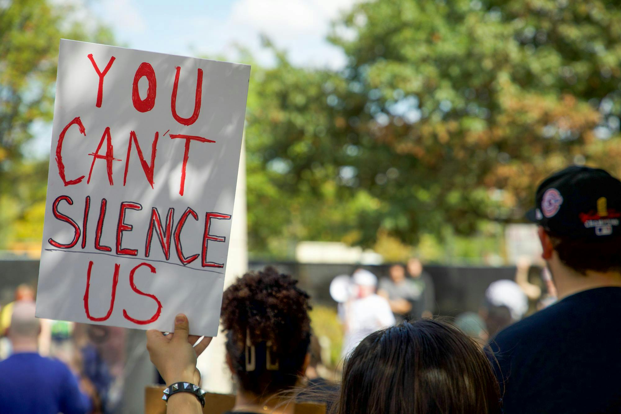 Students, community members protest university's free speech stance ...