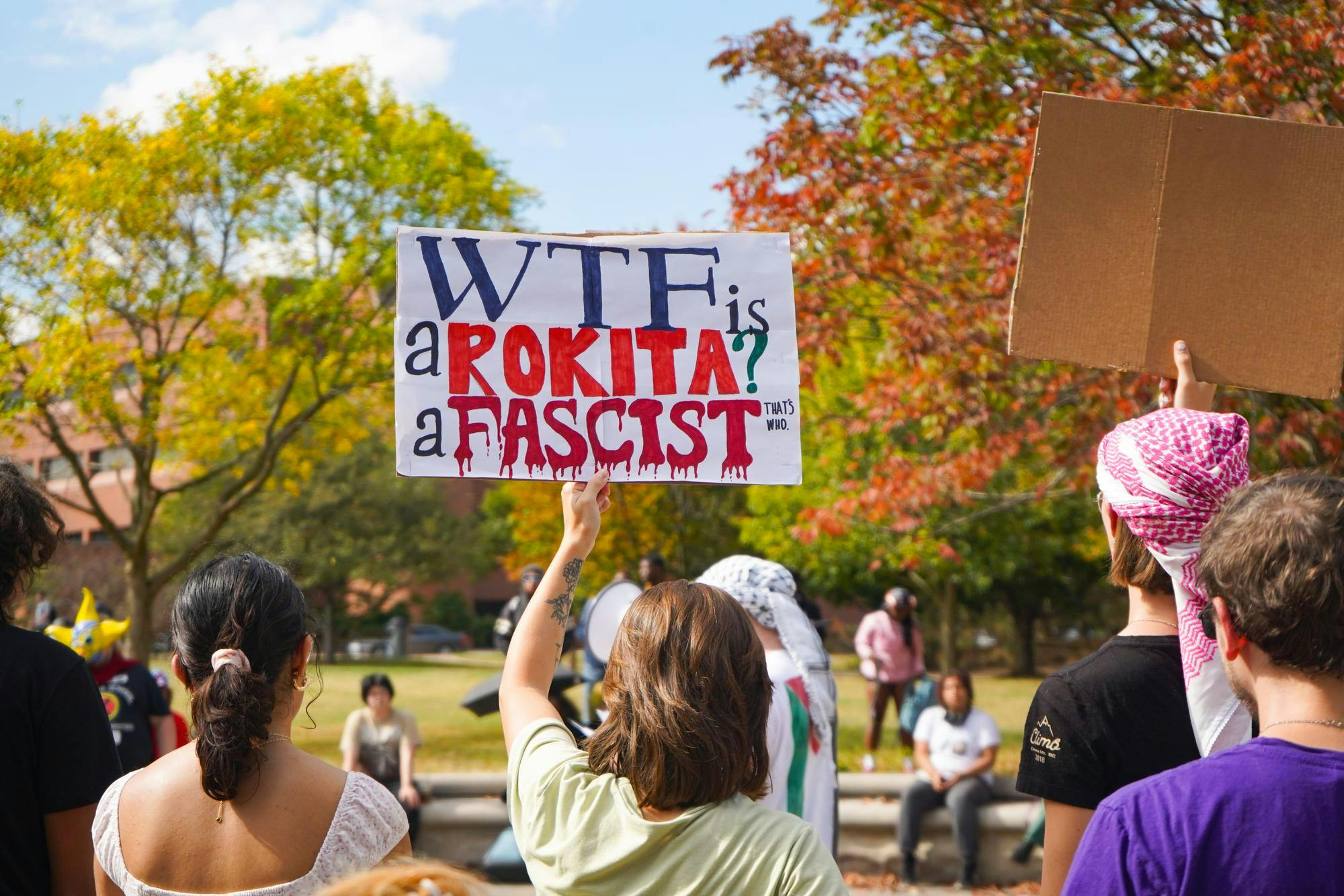 Students, community members protest university's free speech stance ...