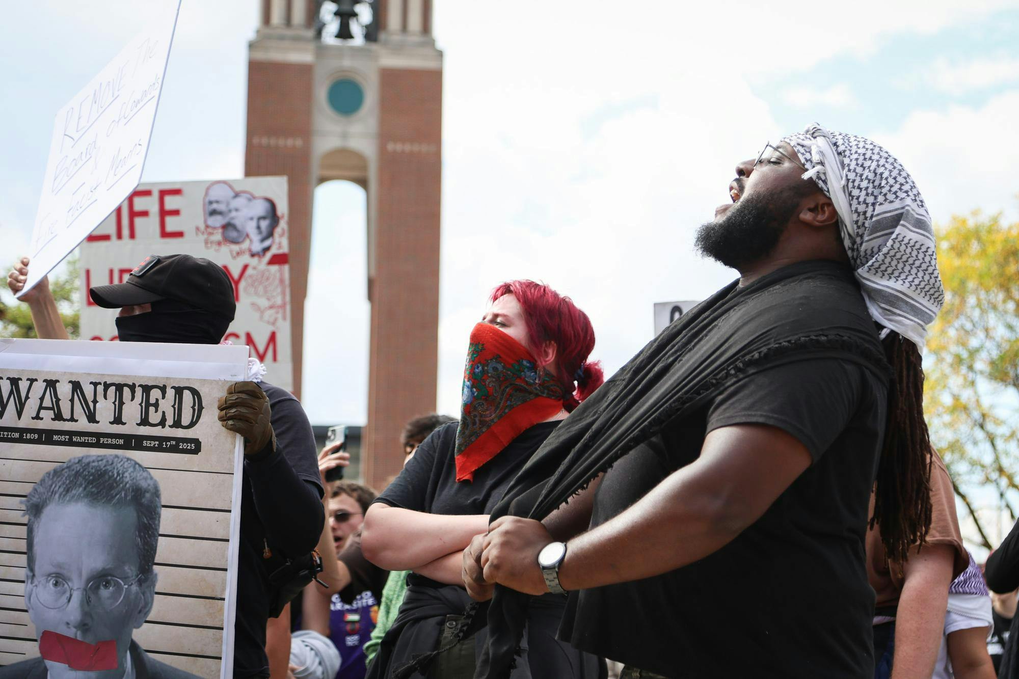 Students, community members protest university's free speech stance ...