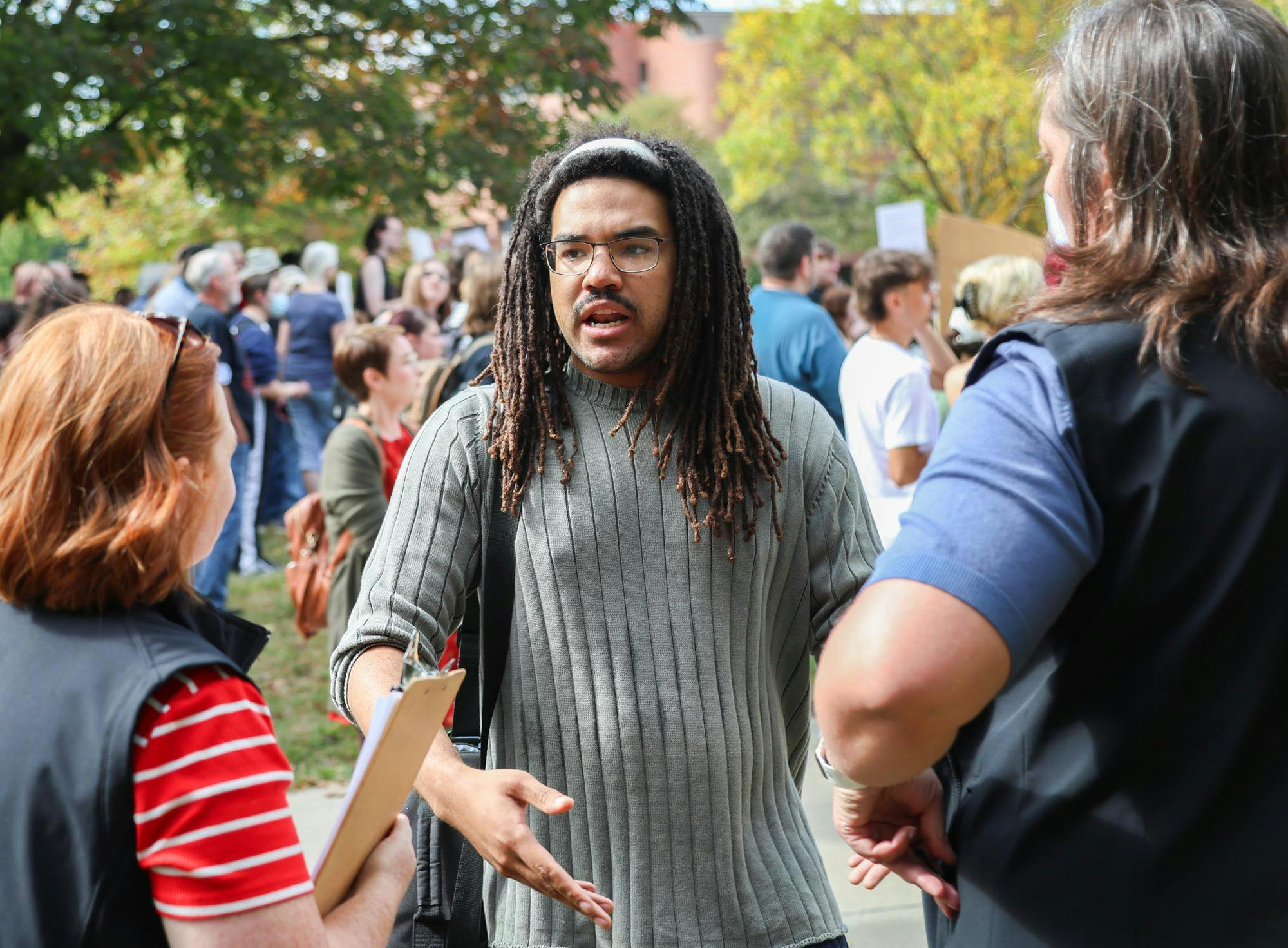 Students, community members protest university's free speech stance ...