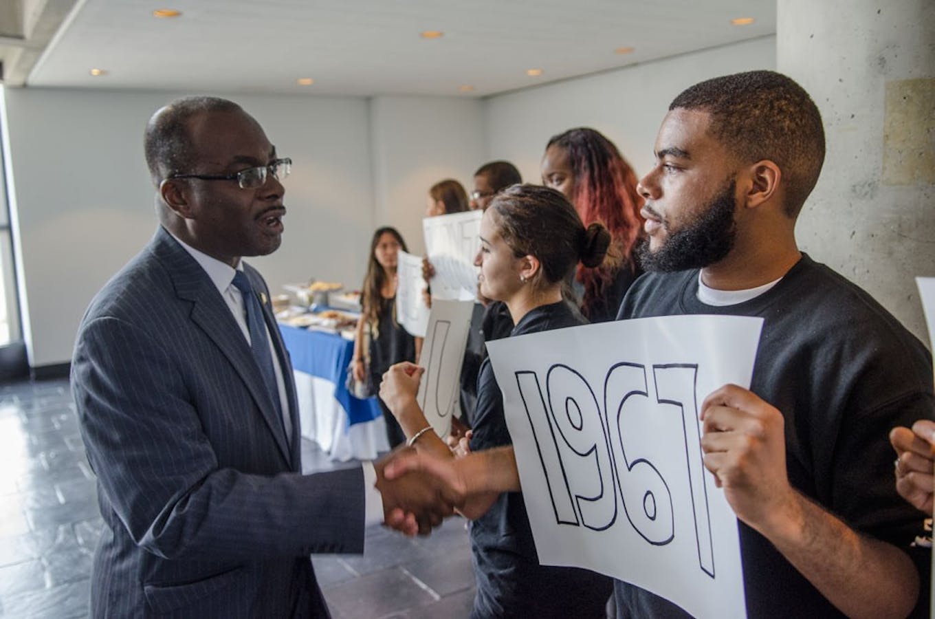 UB BSU protests President Tripathi's address - The Spectrum