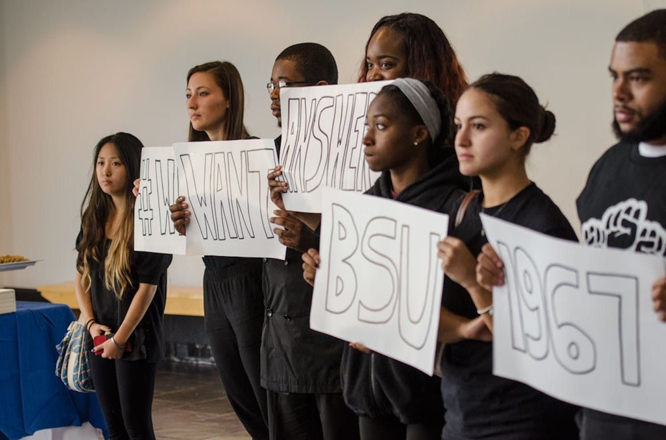 UB BSU protests President Tripathi's address - The Spectrum