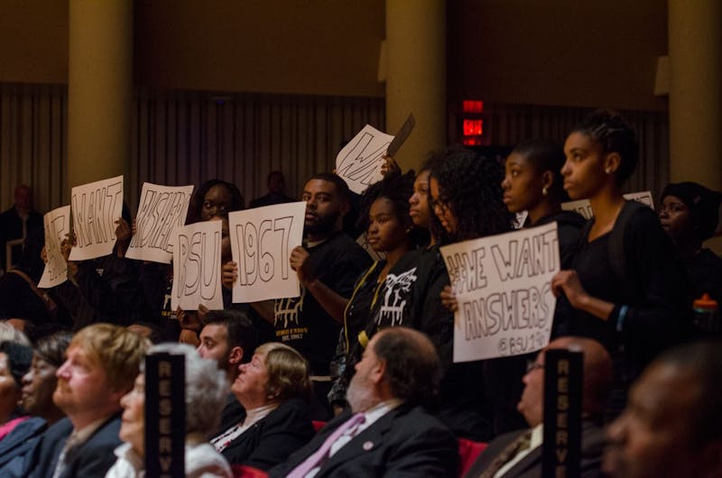 UB BSU protests President Tripathi's address - The Spectrum