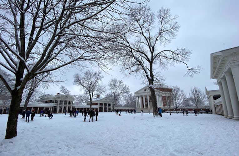 Scenes from snowfall before students' first day of spring semester ...
