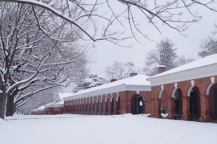 Scenes from snowfall before students' first day of spring semester ...