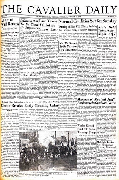 From the archives: Oct. 9 – Oct. 15 - The Cavalier Daily - University ...