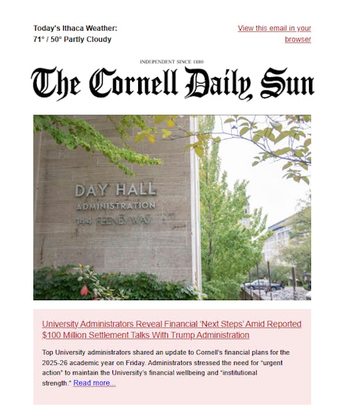 NEWSLETTER | Why Join Newsletter - The Cornell Daily Sun