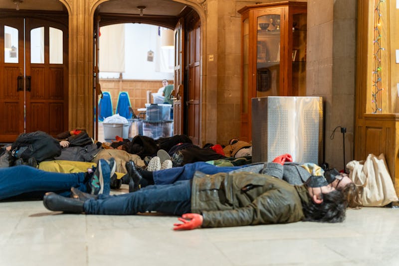 ‘While You're Eating, Kids Are Bleeding’: CML Die-In Blocks Okenshields ...