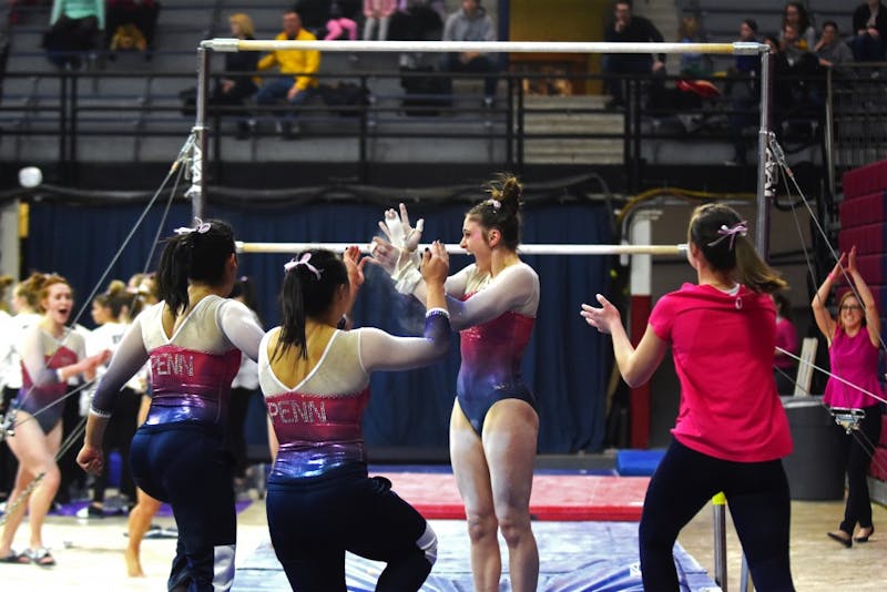 Despite season-high score on the bars, Penn gymnastics places third out ...