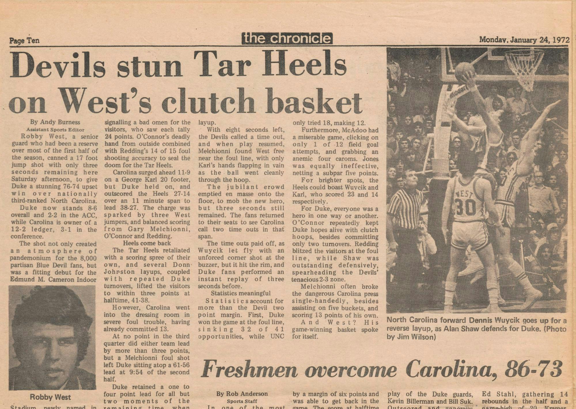 This week in Duke basketball history: Blue Devils overtake Tar Heels ...