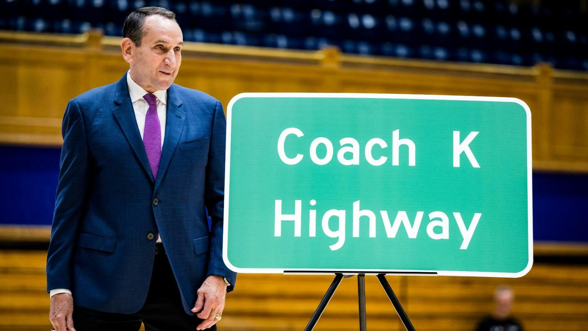 Former Duke men's basketball coach Mike Krzyzewski honored with 'Coach ...