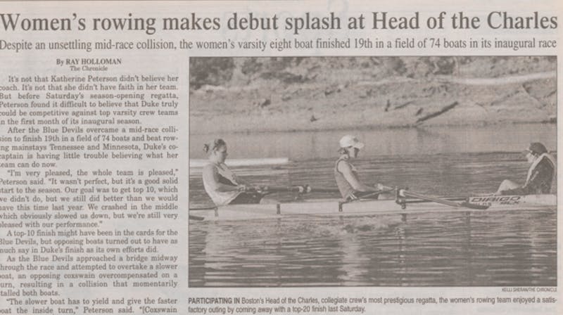 Blast from the past: Duke rowing makes a splash in 1998 debut - The ...