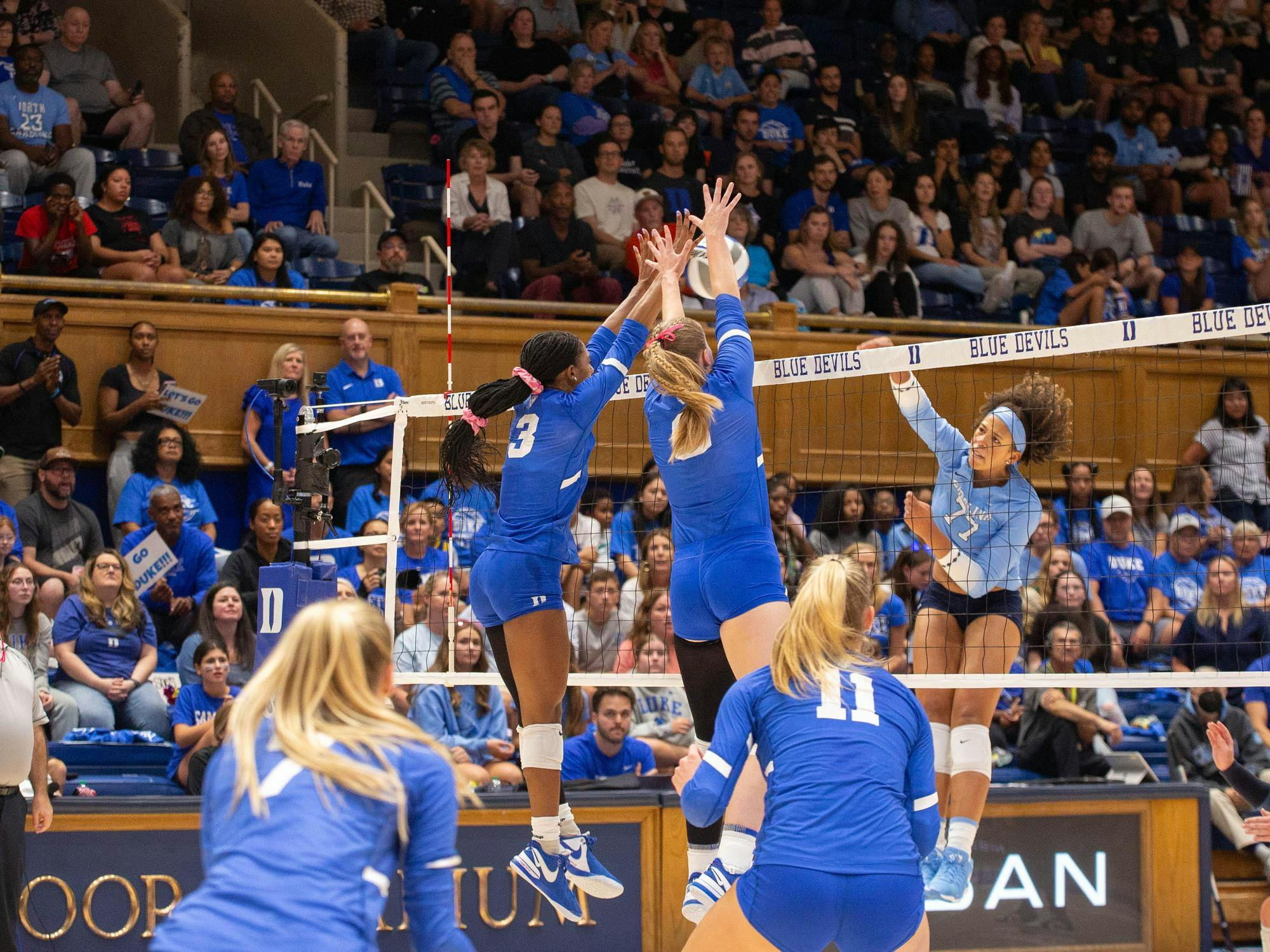Duke volleyball rallies with sweep over Virginia Tech after loss to ...