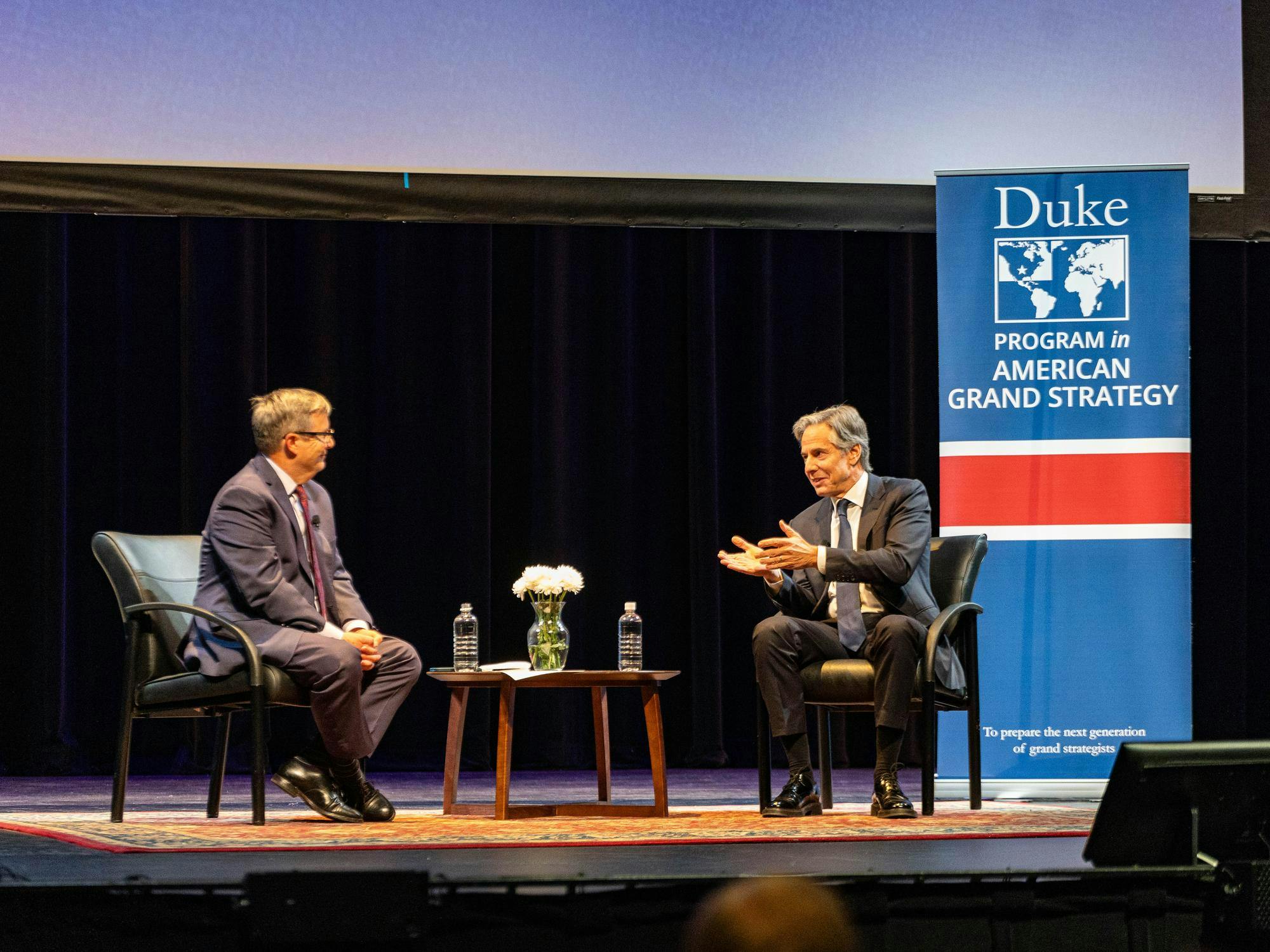Former secretary of state Antony Blinken visits Duke to talk Biden ...