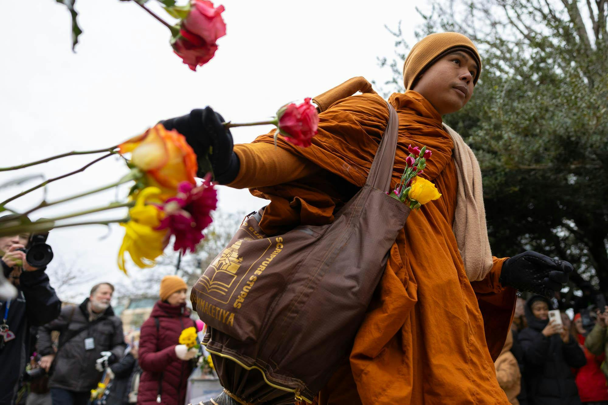 Buddhist monks spread core tenets of their faith in walk 'across a ...