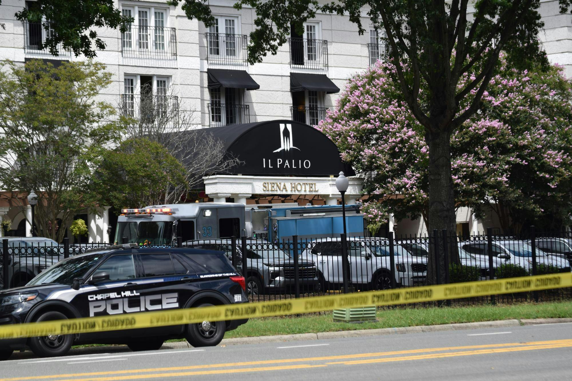 Emergency services respond to Siena Hotel fire, suspected arsonist ...