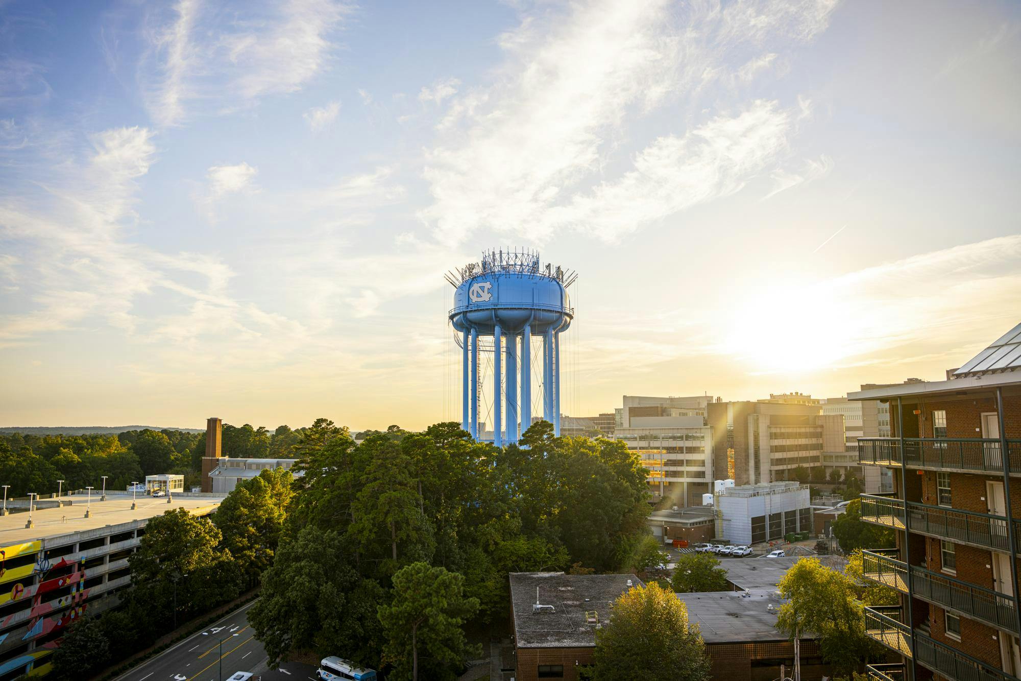 'A glow-up': OWASA repaints and refurbishes Carolina Blue water tower ...