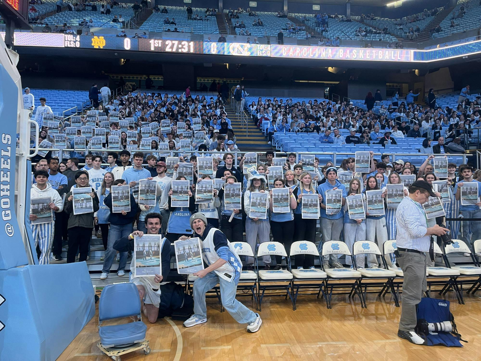 Students use newspapers to protest potential Dean Dome relocation at ...