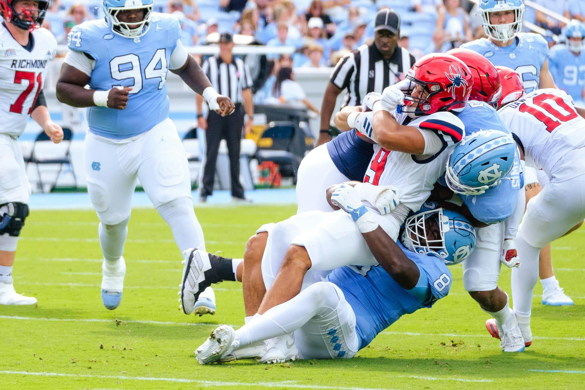 UNC football blows out Richmond, 41-6, to secure first home win of ...