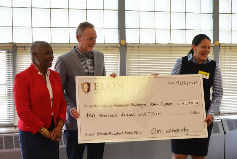 Connie Book Visits Elon Elementary with a $10,000 Check - Elon News Network