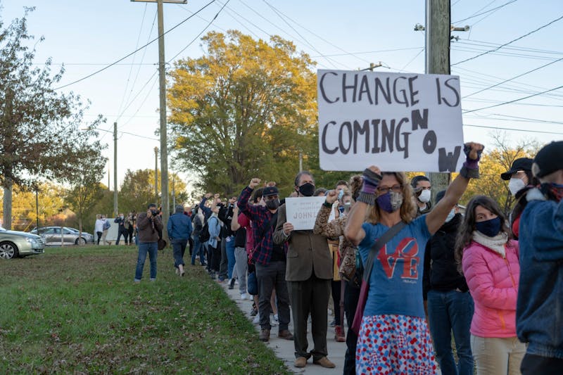 Peaceful march to the polls in Graham following Saturday’s attempt to ...