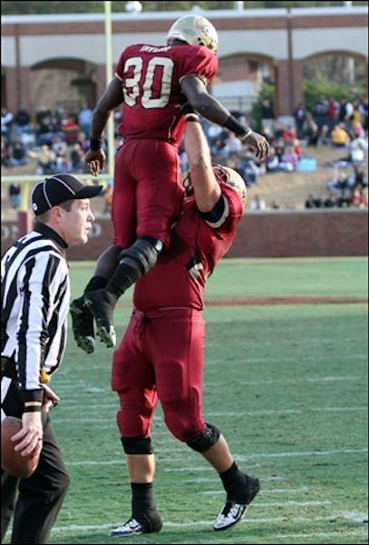 Football leads Appalachian State 24-14 at halftime - Elon News Network