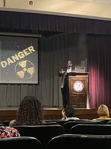 Author Danjuma Gibson speaks at Saint Mary’s and Holy Cross co ...