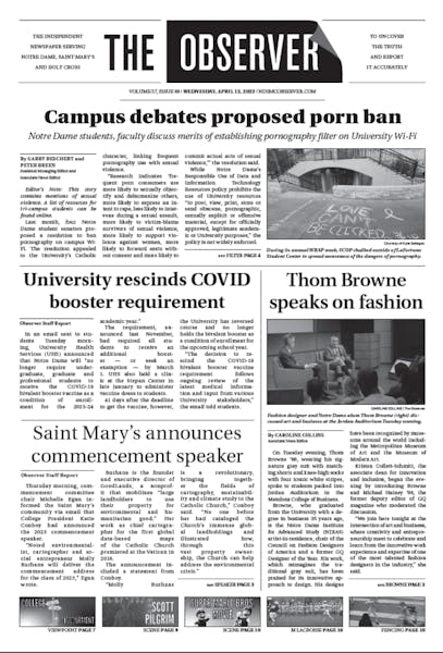 Print Edition for The Observer for Wednesday, April 12, 2023 - The Observer