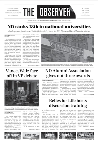 Print Edition for Wednesday, October 2, 2024 - The Observer