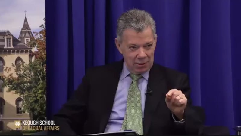 Former Colombian president discusses climate, peace in Keough panel ...