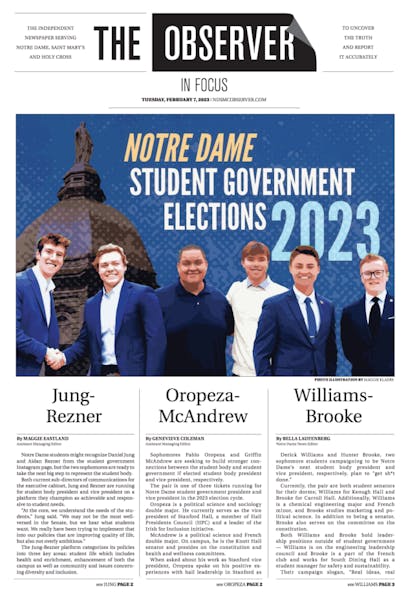 Print Edition of the 2023 Notre Dame Student Body Election Insider ...