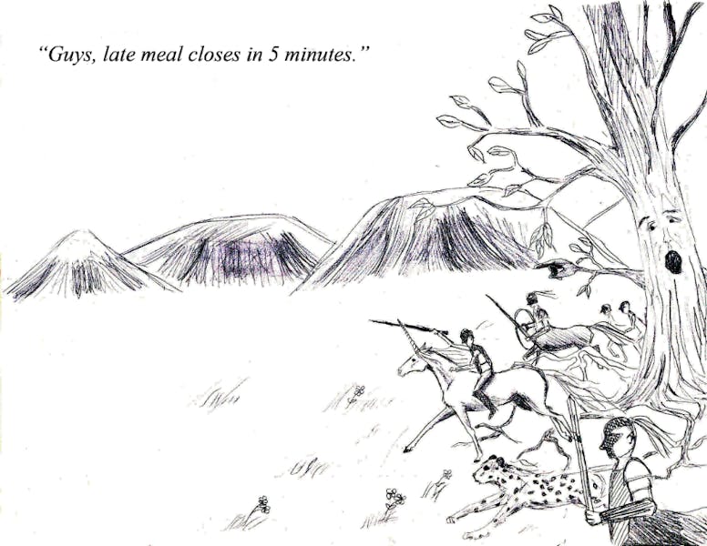 Cartoon: Mobilization for late meal - The Princetonian