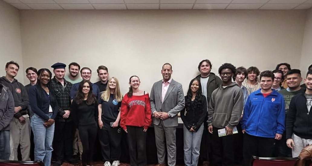 Gubernatorial candidate Sean Spiller talks to Rutgers University ...