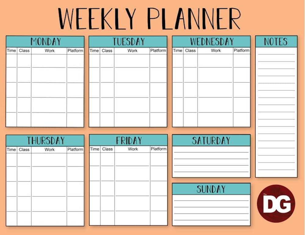 Weekly Planner | The Daily Gamecock