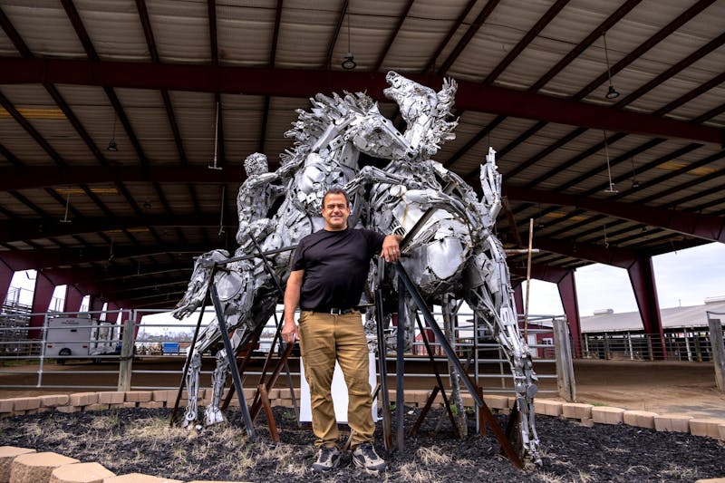 PHOTOS: Public artist Thomas Humphries creates sculptures out of scraps ...
