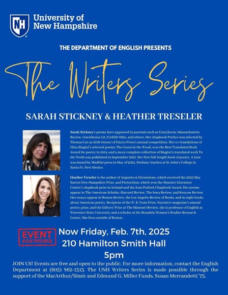 UNH Writers Series Continues in 2025 with Sarah Stickney and Heather ...