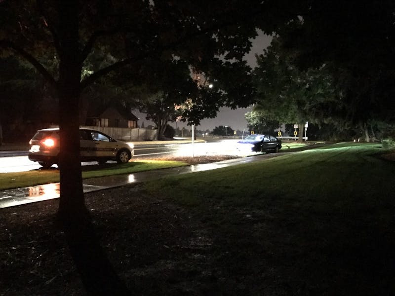 Mysterious, abandoned car left on sidewalk near Kenna Hall - The Beacon