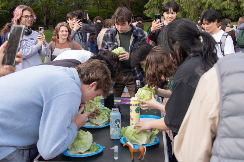 Annual lettuce-eating contest takes over the HUB Lawn - The Daily