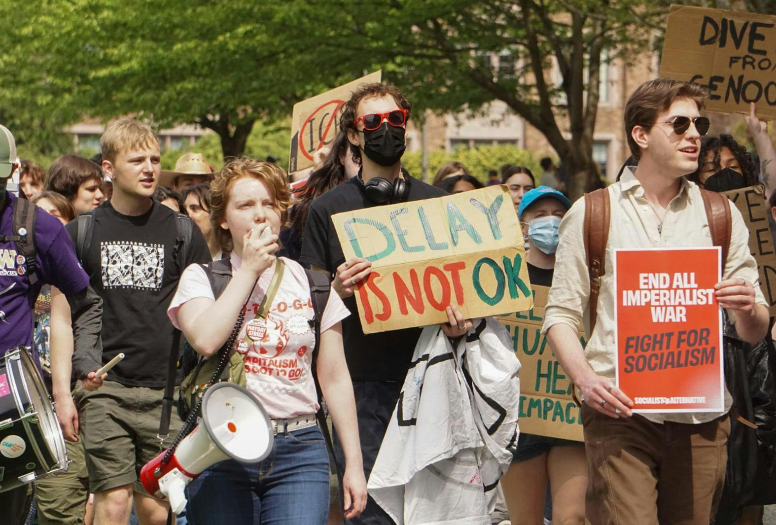 Students rally for May Day, call for labor rights and immigration ...