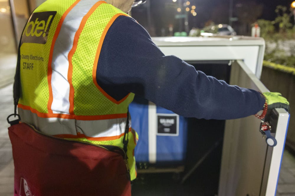 Washington state ballot box security procedures seen on election night ...