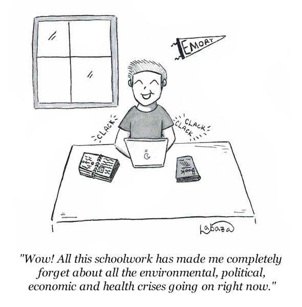 Cartoon: Overworked - The Emory Wheel
